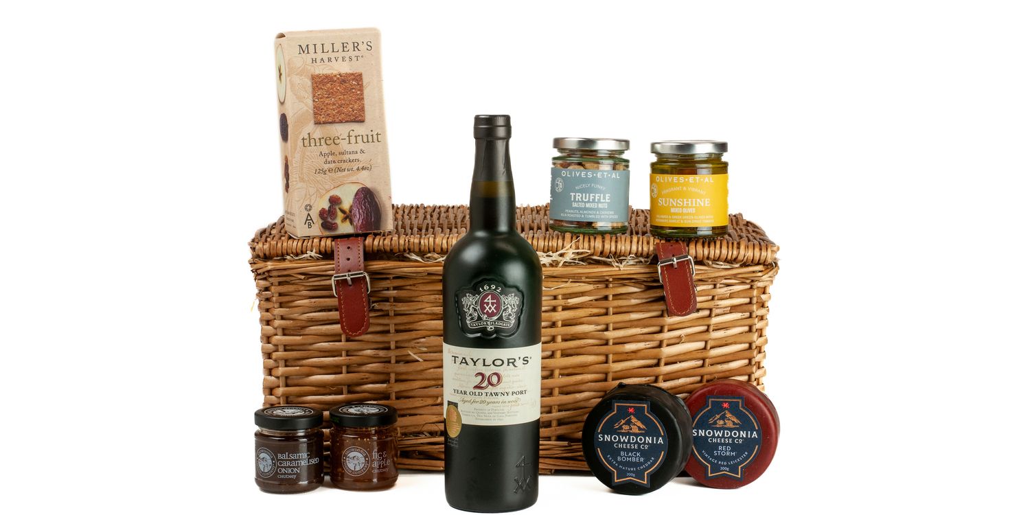 Taylor's 20 Year Old Port, Cheese & Nibbles Hamper from £94.80