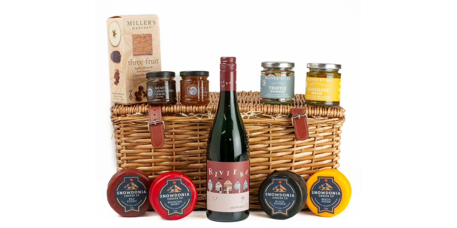 Riviera Pinot Noir, Cheese & Nibbles Luxury Hamper from £73.90