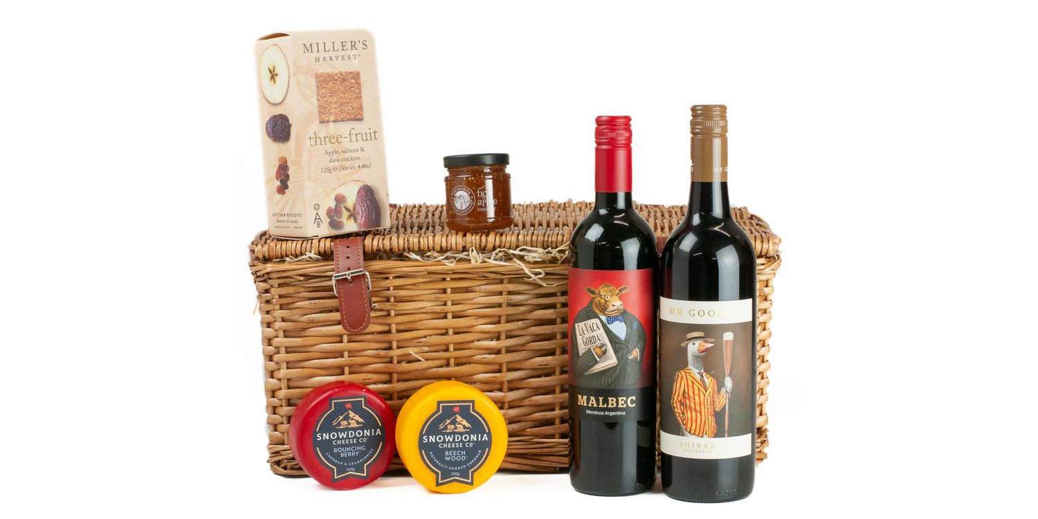 Red Wine Lover, Cheese & Nibbles Hamper from £58.60